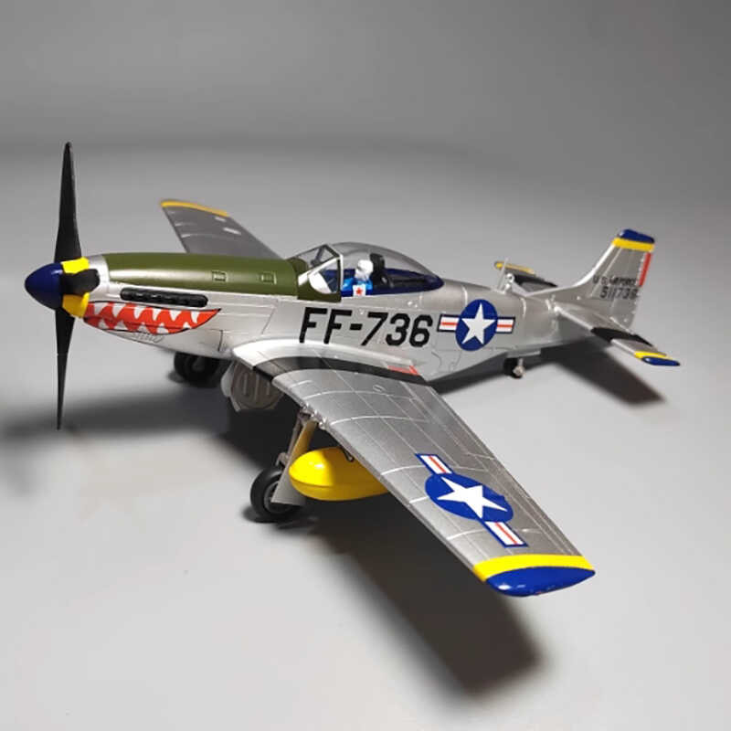 Diecast 1:48 Scale P51 P-51 Mustang Fighter Alloy Finished Aircraft Simulation Model Toy ...