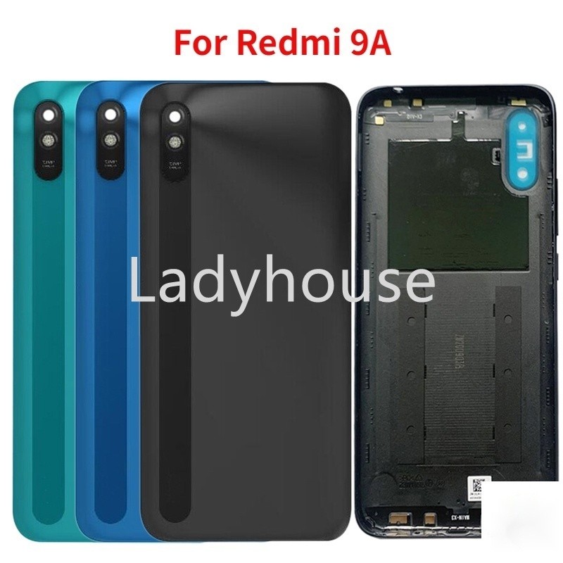 New Back Cover For Xiaomi Redmi 9A Battery Cover Rear Door Housing Case ...