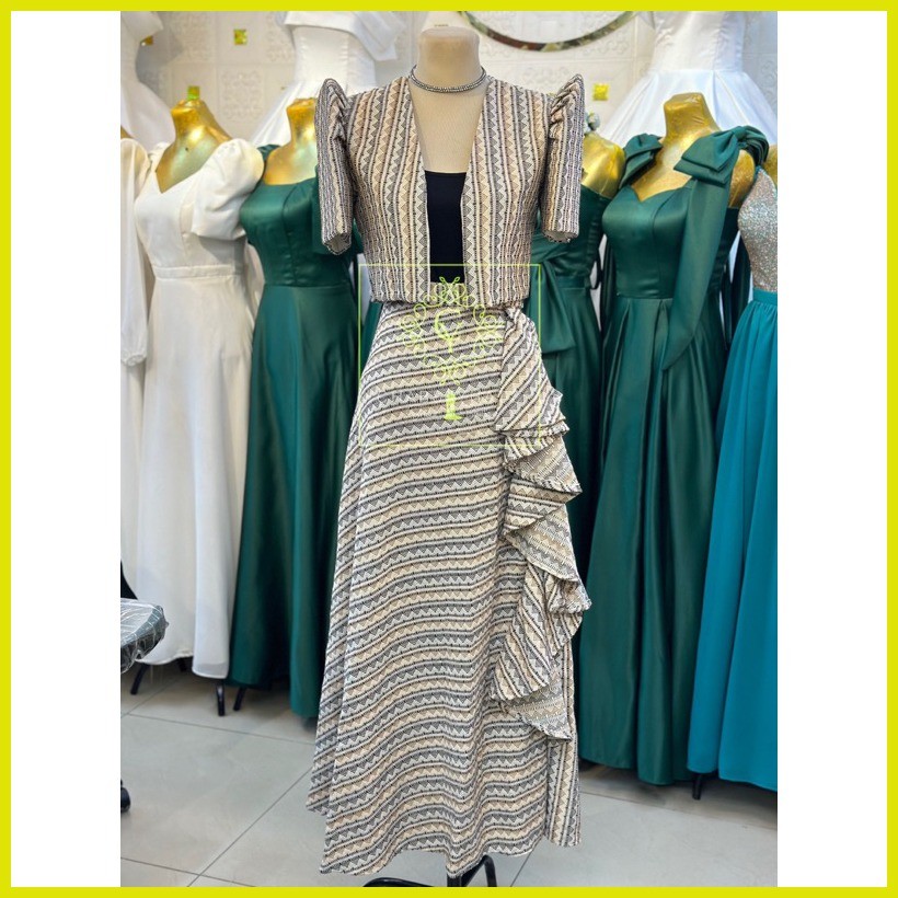 ♀ Modern Filipiniana Ethnic Inabel bolero and skirt (inner not included ...
