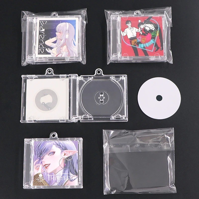 Peripheral Commemorative Album Mini CD Case Blank Transparent Keychain ...