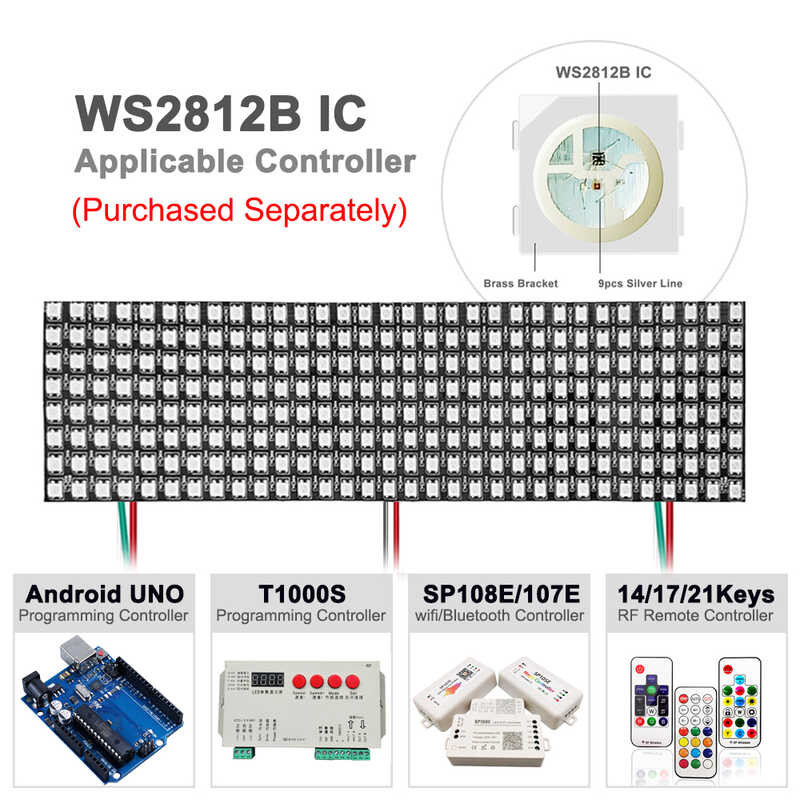 Ws2812b Dc5v Individually Addressable LED Panel Ws2812 Digital Flexible ...