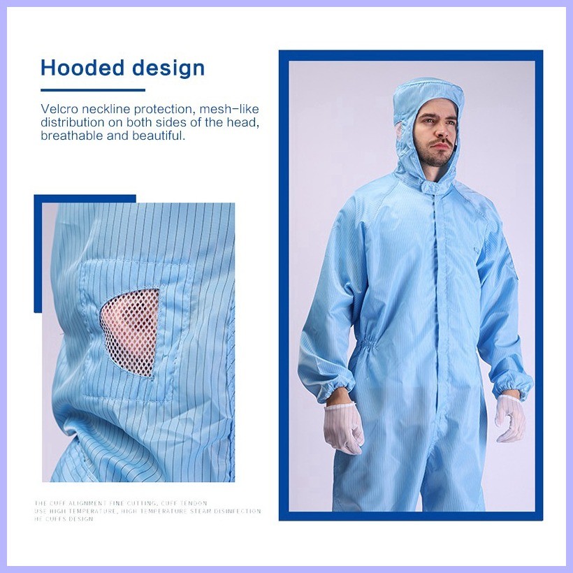 PPE Suit Washable PPE Bunny Suit Anti Static ppe Overall Cleanroom Suit ...