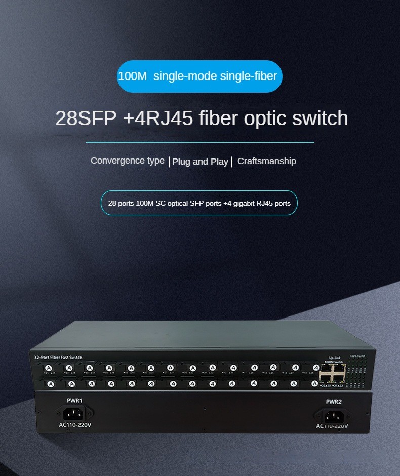 10m 28SFP+4RJ45 Single Mode Single Fiber Optical Fiber Switch | Shopee ...