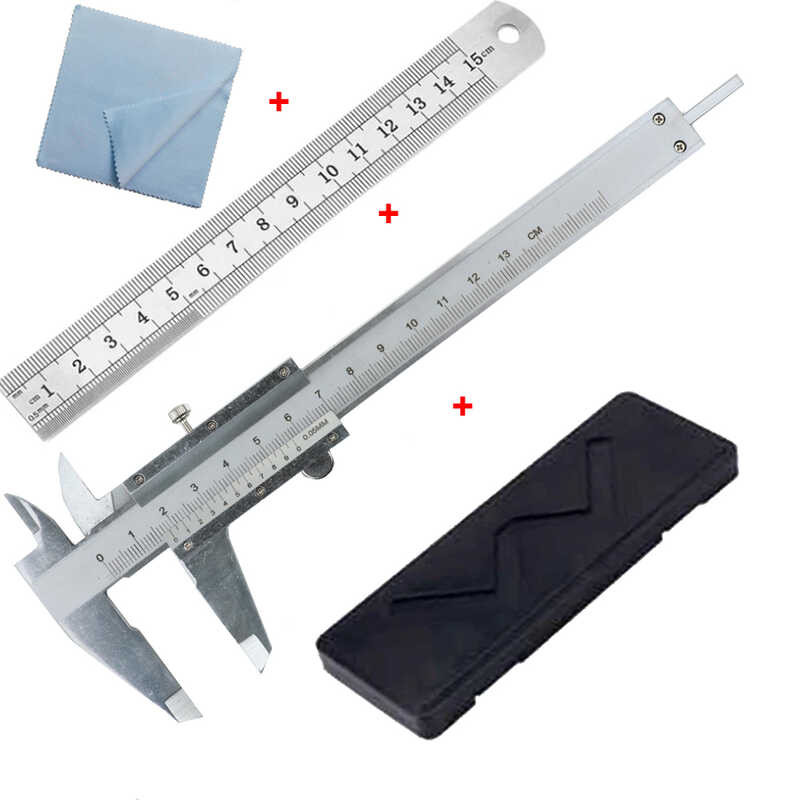 Vernier Tool Caliper Gauge 0-125mm + cloth +150mm steel ruler Measuring ...