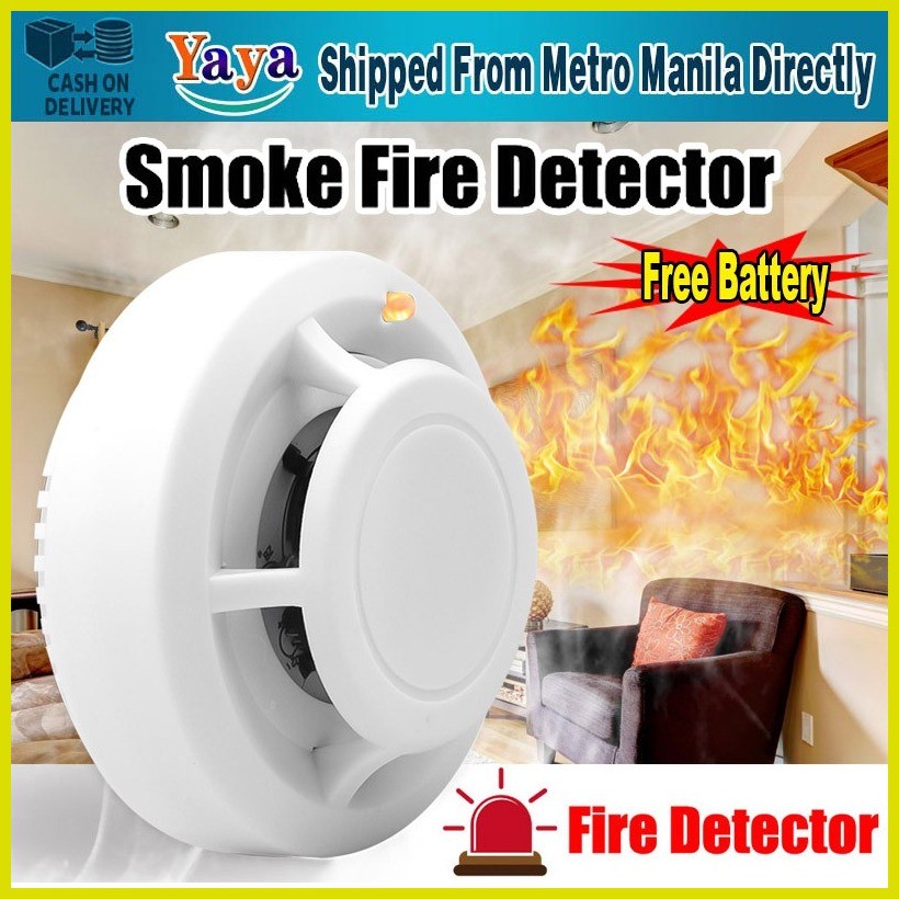 【Battery Included】Photoelectric Sensitive Sensor Smoke Detector Fire ...