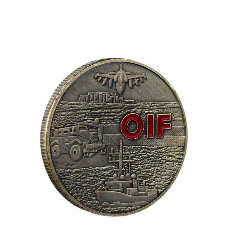 US Navy Ship Fighter Helicopter Bronze Painted Commemorative Coin ...