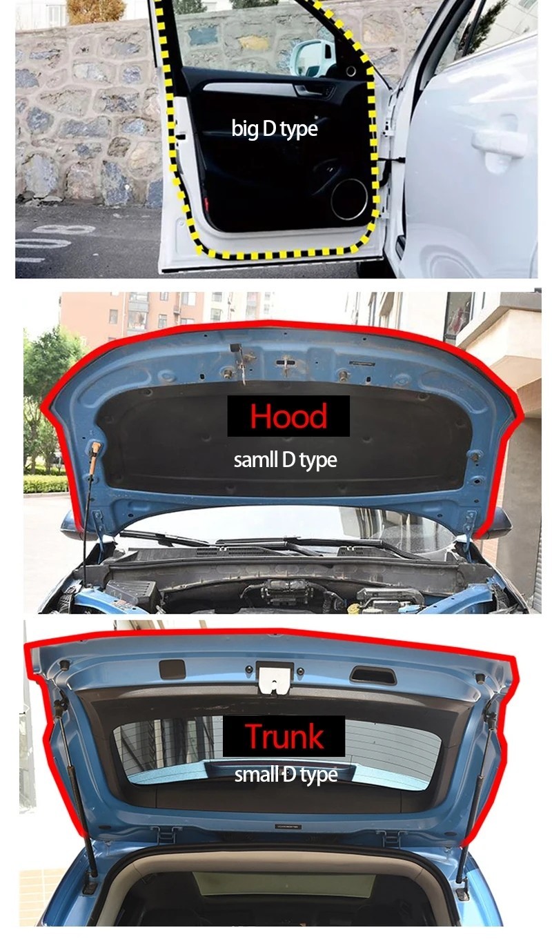 Car Door Seal Strip Auto Rubber D Z P Type Noise Insulation Anti Dust ...