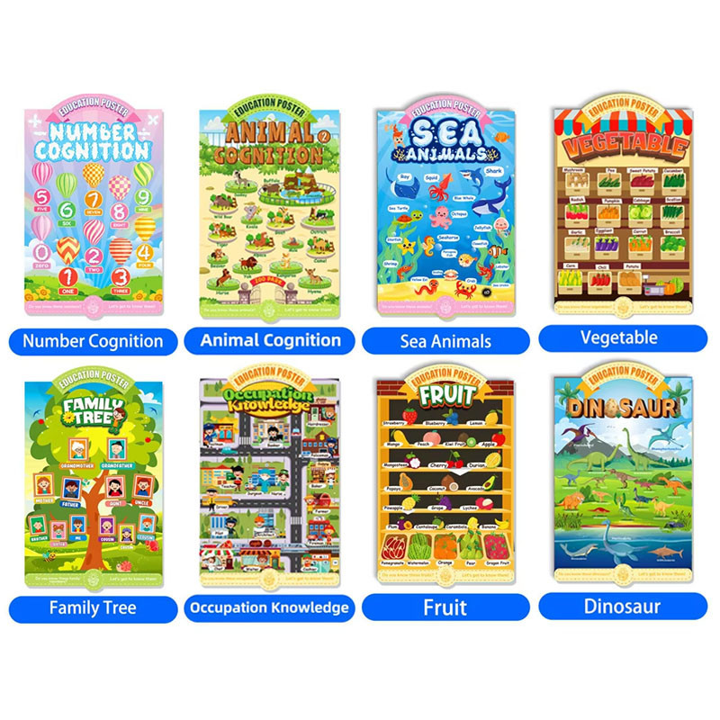 16Pcs Chart for Kid Educational Wall English Alphabet Numbers Chart ...
