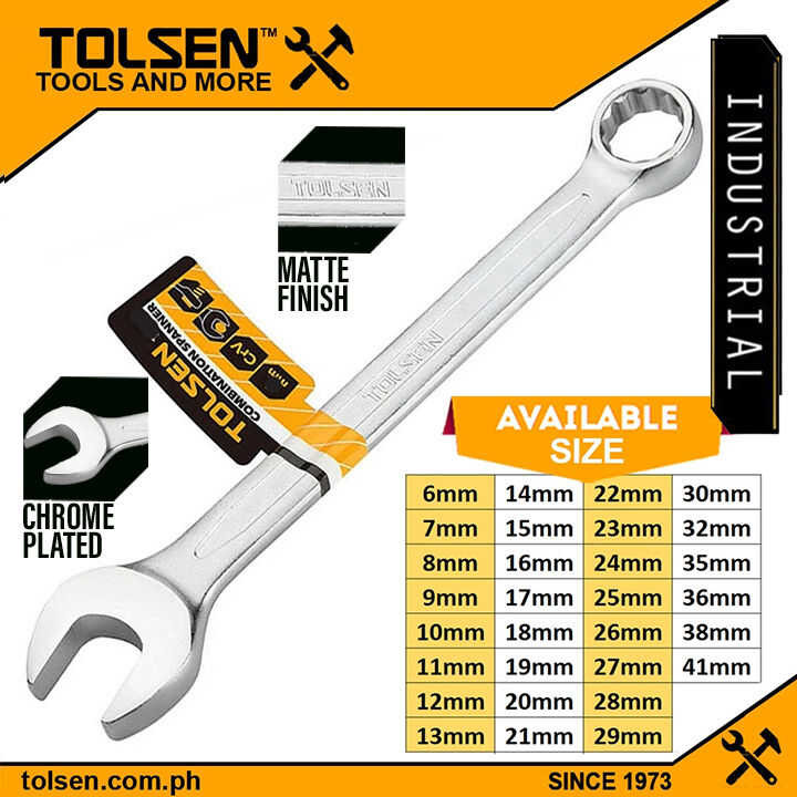 Tolsen Heavy Duty Combination Spanner Wrench (Metric 6Mm To 41Mm) Cr-V ...