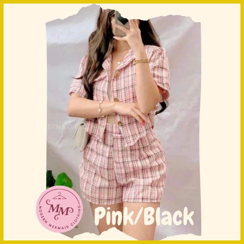 ∇ ♨ NEW️Korean Tweed Terno/Coordinates PUFF SLEEVE TERNO FREESIZE ...