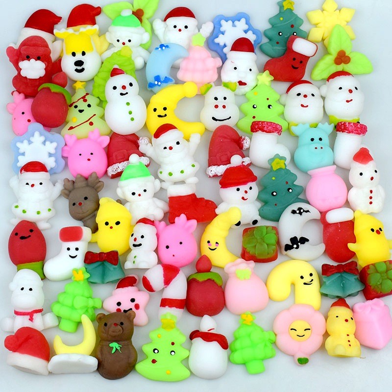 10PCS Christmas Mochi Squishy Toys, Mini Kawaii Christmas Squishies ...