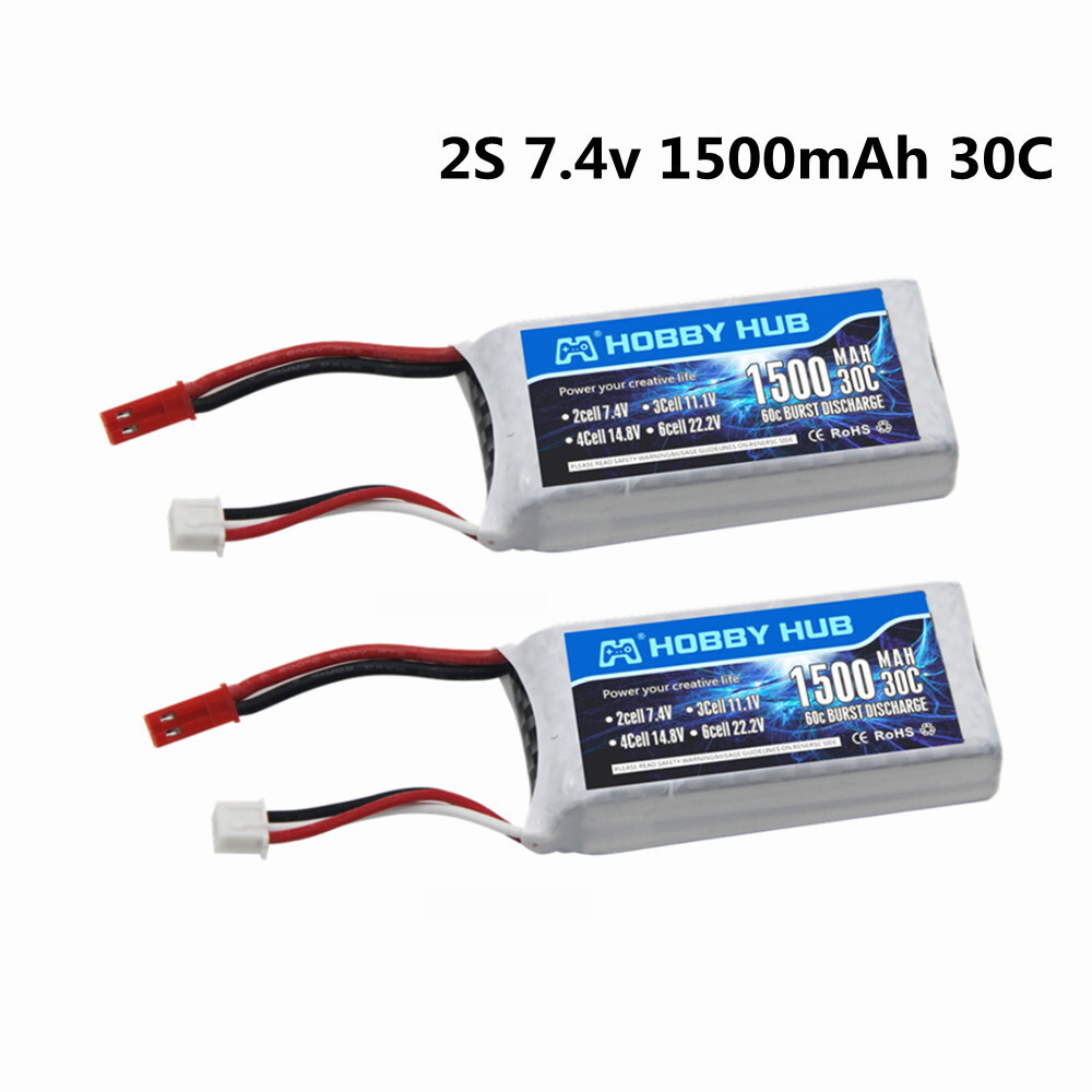7.4V 1500Mah Lipo Battery For RC Helicopter Parts 2S Lithium 7.4 V Airplanes Battery With Jst/T ...
