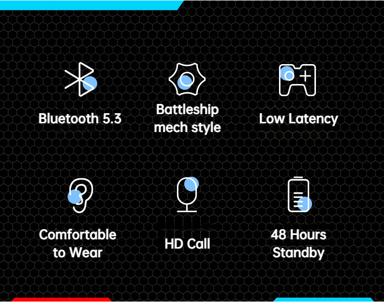 Earphone Bluetooth Mech-style Wireless Earbuds Bluetooth Headphones ...