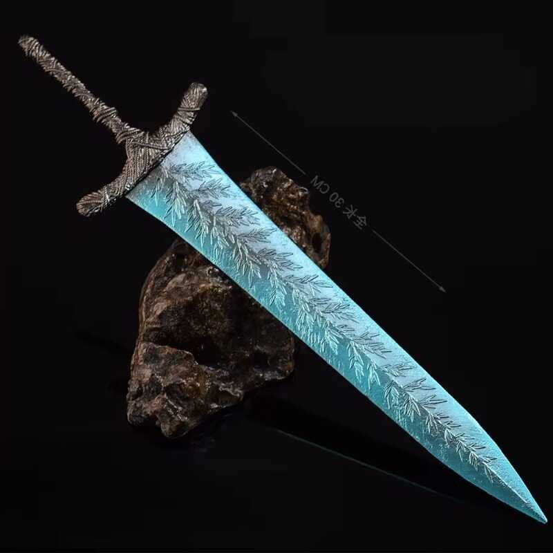 Japanese 30Cm Dark Moon Great Metal Samurai Weapon Desop Ornament Model ...