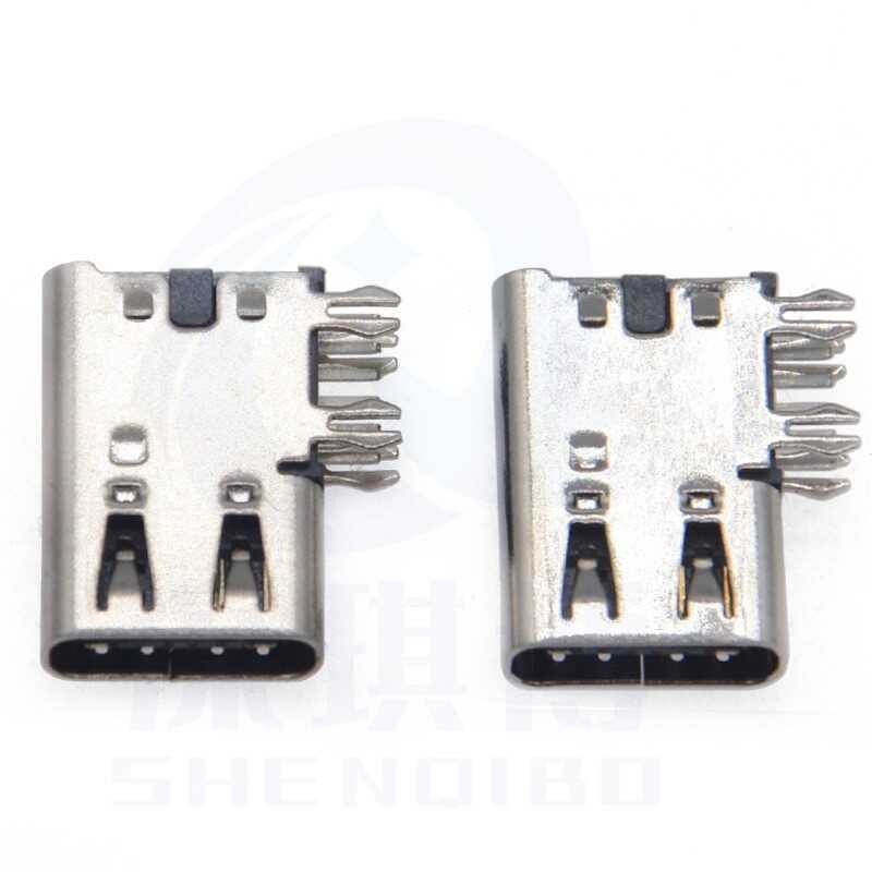 Side standing USB 3.1 female socket side plug Type-C 6P female socket ...