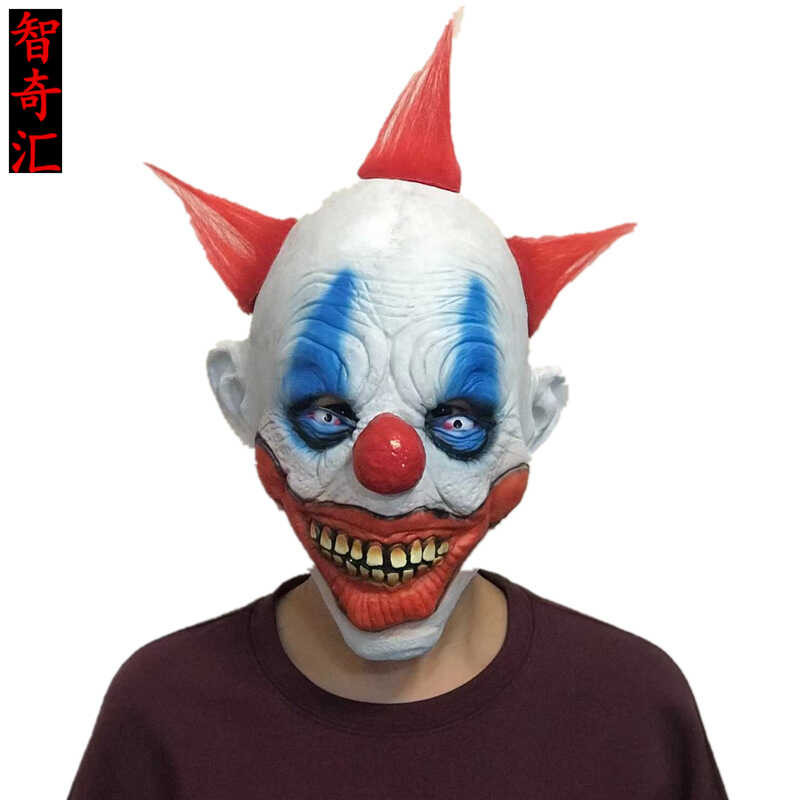 Fb Terror Joker Mask Hair Blue Eyes Red Nose Rotten Face Halloween ...