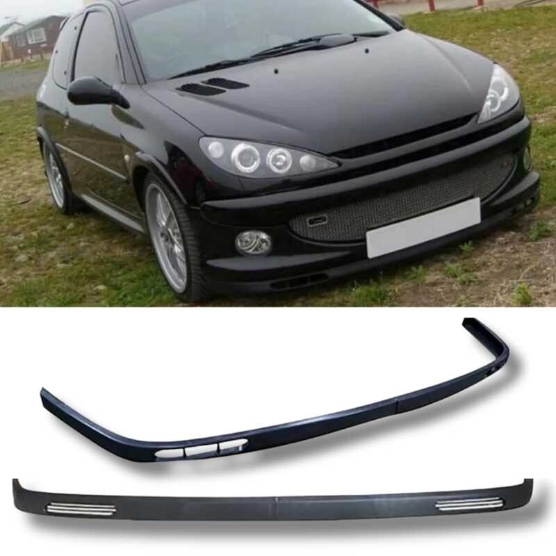206 For Peugeot 2 Pcs Front Lip Kit Car Accessories Spoiler Splitter ...
