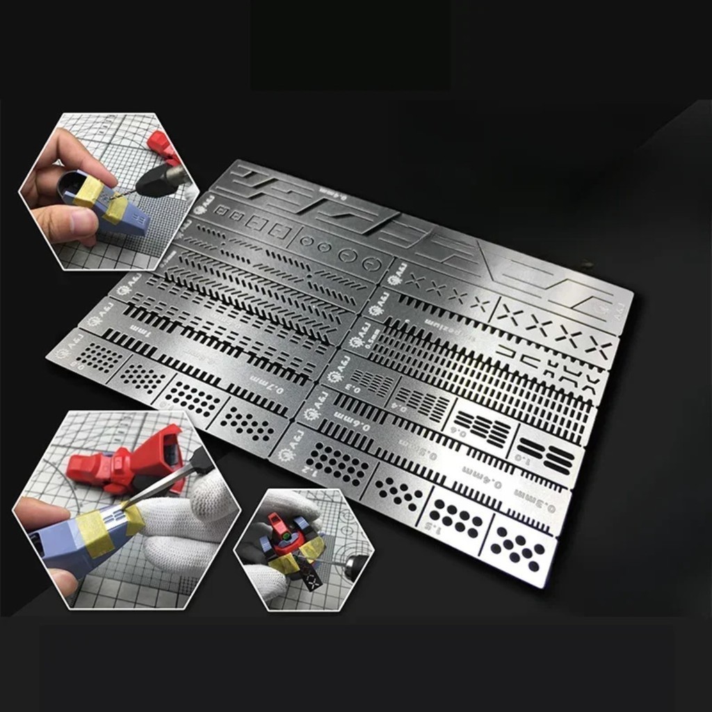 13 In 1 Stainless Steel Carving Ruler Drill Hole Detailer Scribe Line ...