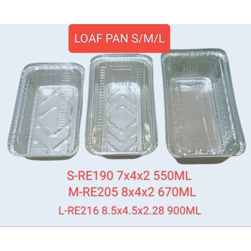 100pcs LOAF PAN S/M/L (7.5x4.3x1.7 550ml) M(8x4.3x2670ml) L(8.5x4.5x2.3 ...