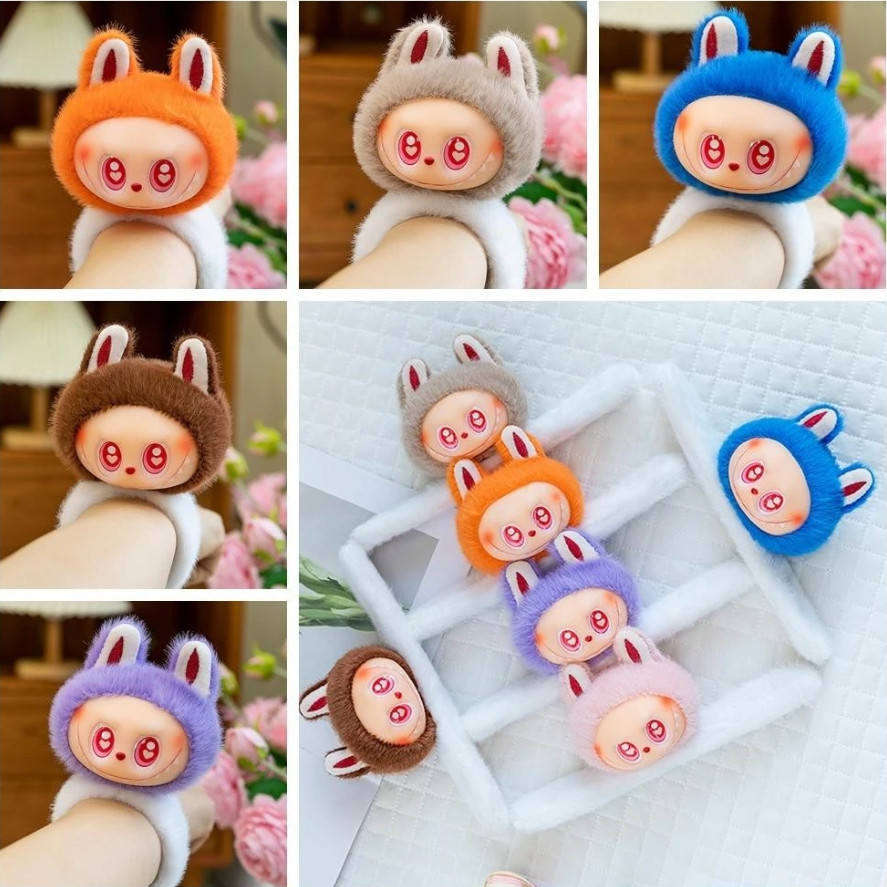 Capybara Labubu Plush Wristband Circle Slap Bracelet PP Cotton Doll ...