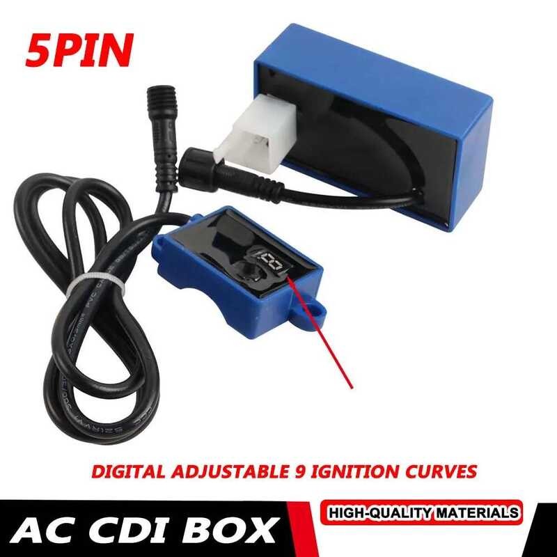 Ignition AC CDI ‿ Motorcycle Box Long Wire 5PIN Digital Adjustable 9 ...