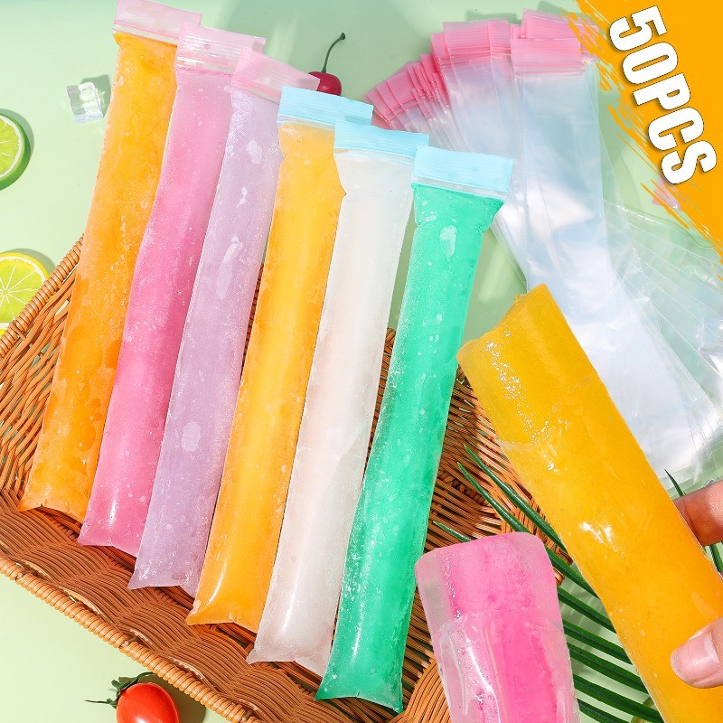 Summer Party DIY Supplies - 50Pcs Homemade Popsicle Bags - Popsicle ...