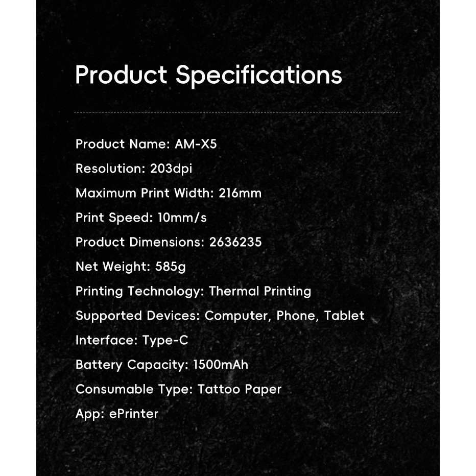 New AIMO Migosy Blue Tattoo Transfer Printer New Wireless Portrait ...