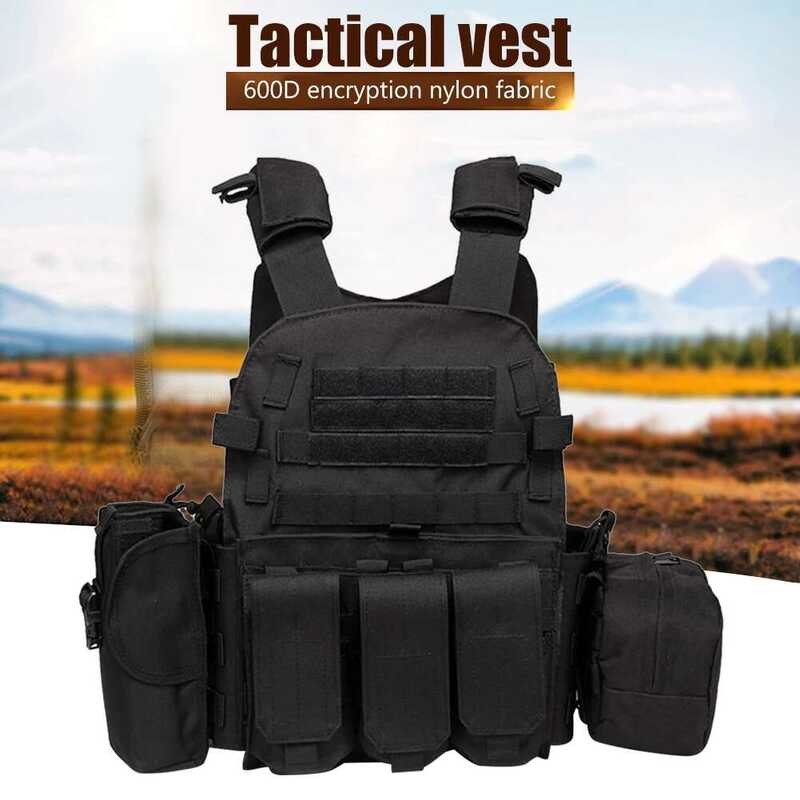 Tactical Outdoor Vest Molle Plate Carrier Waterproof Camouflage Airsoft ...