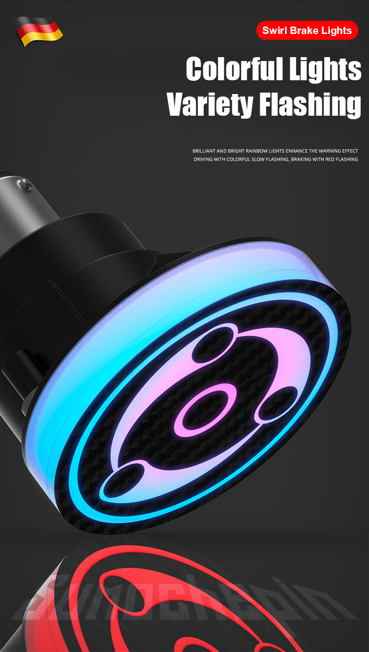 Flashing LED Sharingan Rotating Motorcycle Brake Light LED Strobe ...