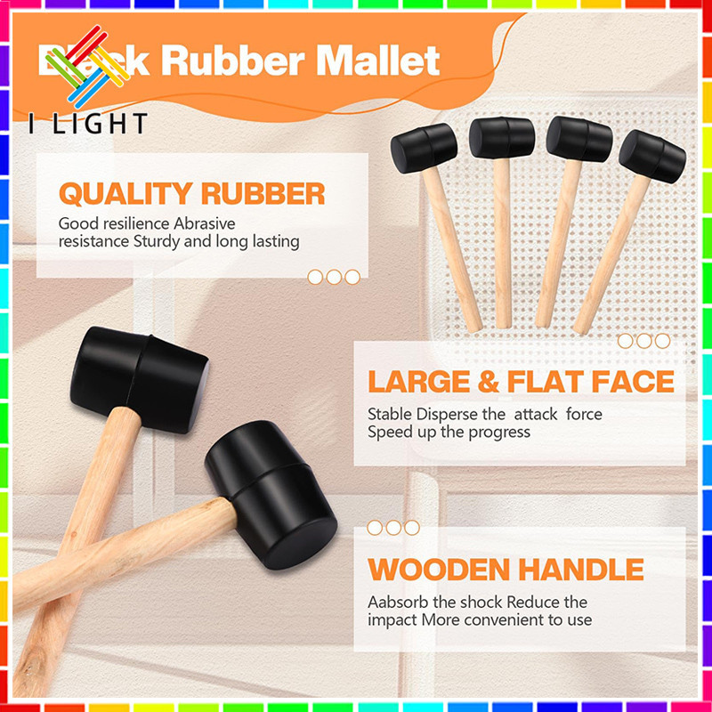 （Fast&COD）Tile Rubber Hammer Double-Faced Soft Mallet For Tiles 300g（8 ...