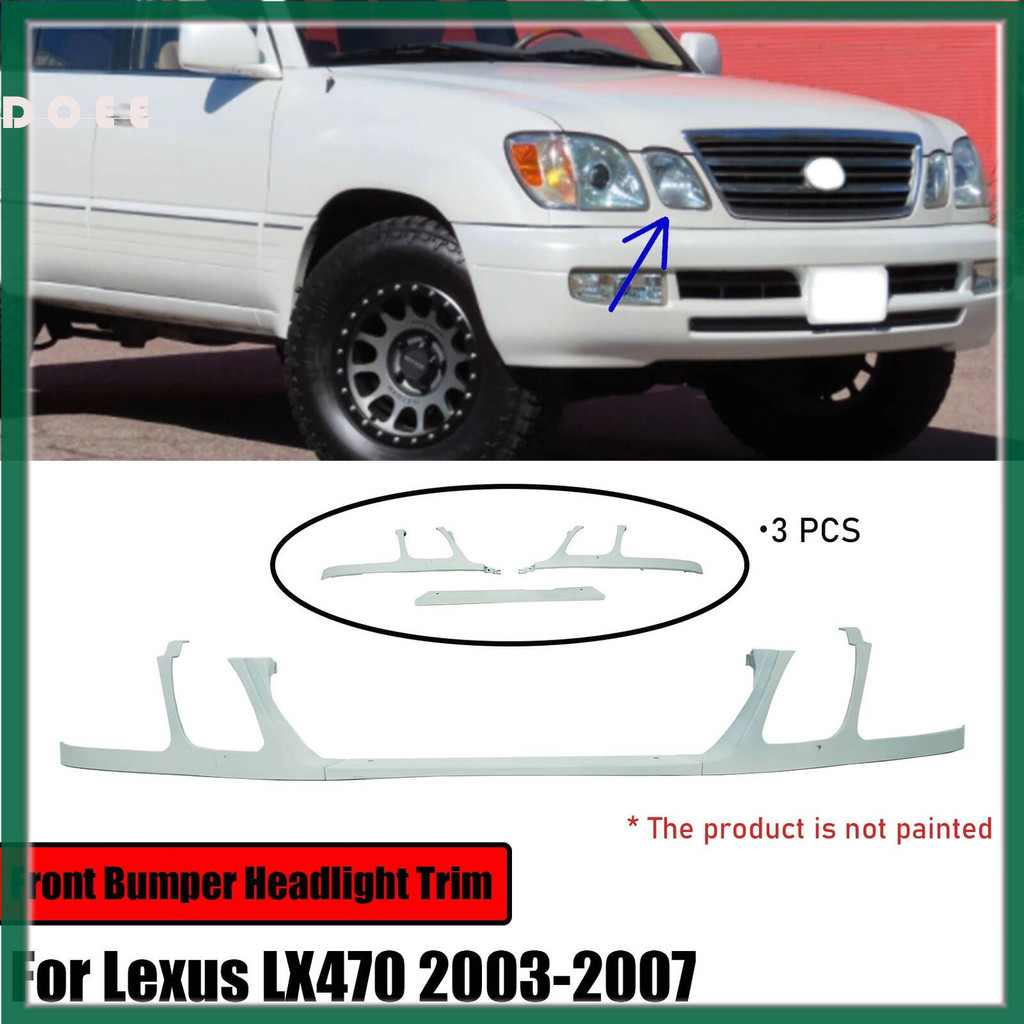 ˇ≮ For Lexus LX470 2003-2007 A Set of Car Front Bumper Headlight Trim ...