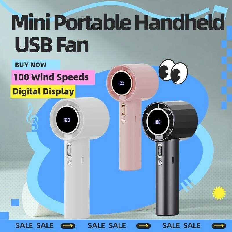 9Ad 2025 New 100-Speed High-Speed Handheld Fan USB Mini Portable ...