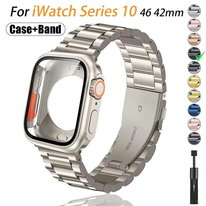 Beiziye Metal Strap + Case For iWatch Series 10 46mm 42mm Smart Watch ...