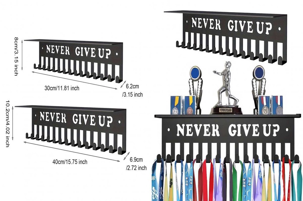 XPS Sports Medal Organizer Medal Hook Display Premium Metal Medal ...