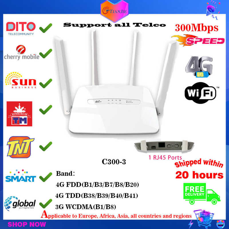 Home Globe At Prepaid, 4G LTE Router Wifi, 300Mbps Wifi Modem With Sim ...