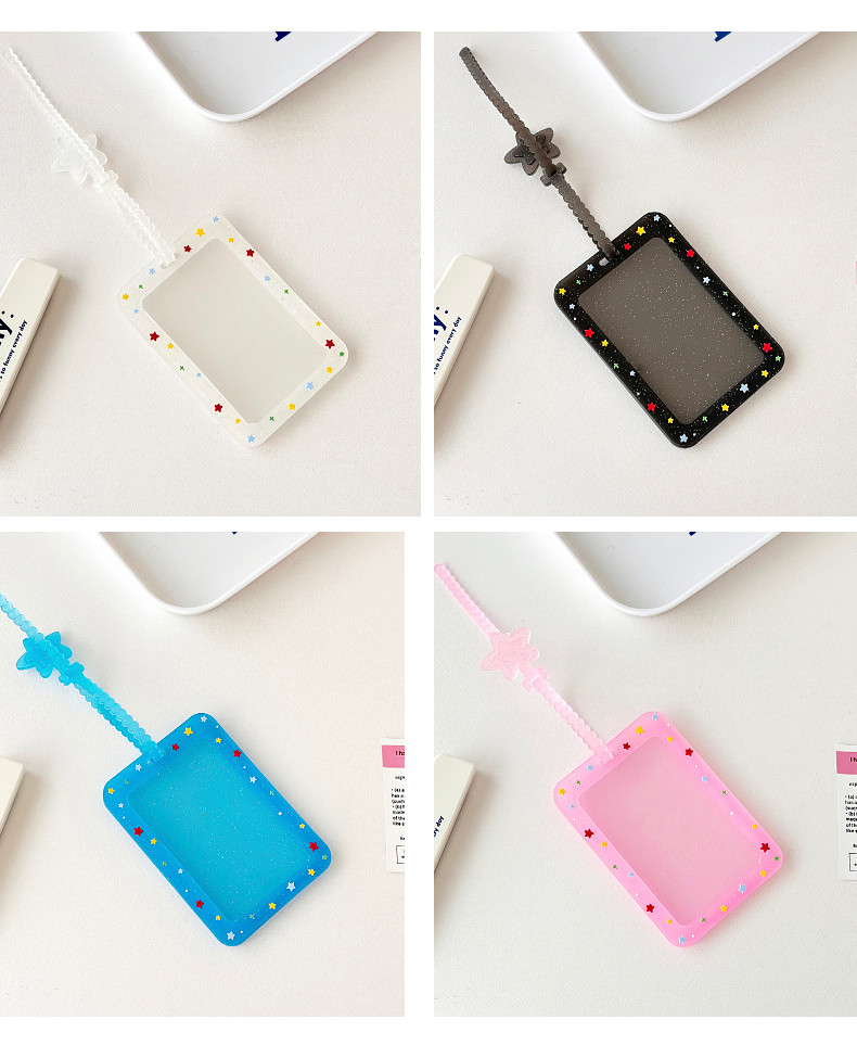 INS Cute Stars 3 Inch Silicone Glitter ID Photo Soft Gel Rope Small ...