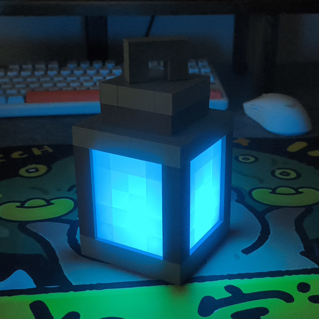 Minecraft Replica Cartoon Glowing Lantern Night Light Rechargeable Game ...