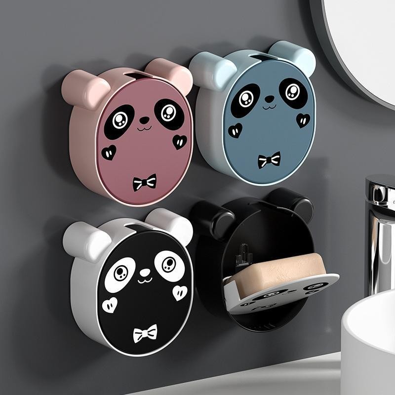 2025 Cute Cartoon Flip Soap Rack Drain Bathroom Wall-mounted Storage ...