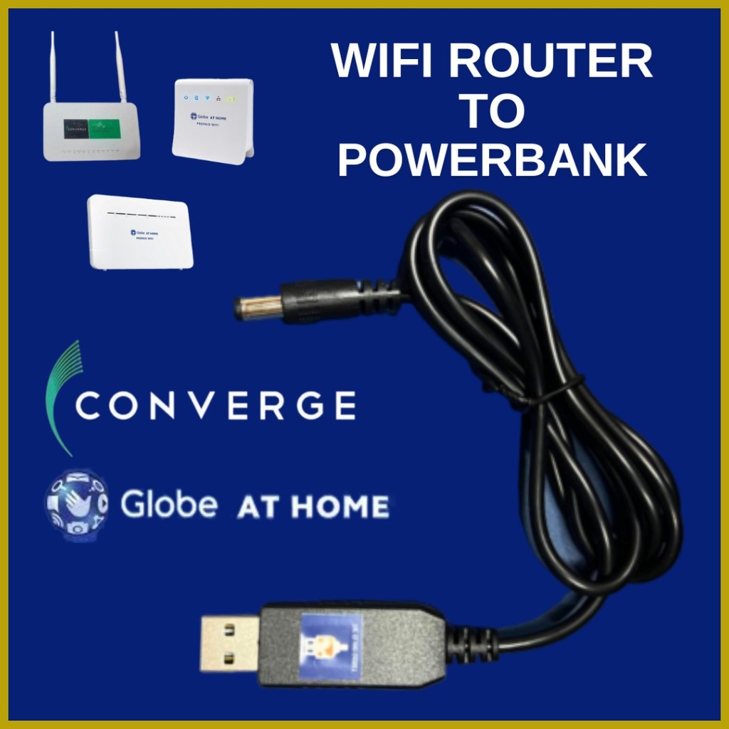 WiFi Router to Power bank USB Booster Cable for (Globe at home & PLDT ...