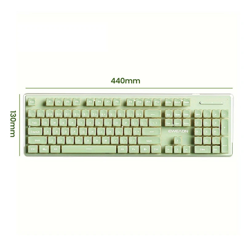 EWEADN V3 Gaming USB only Wired film Keyboard, 104 Keys Full Size All-Metal Panel, for Games and ...