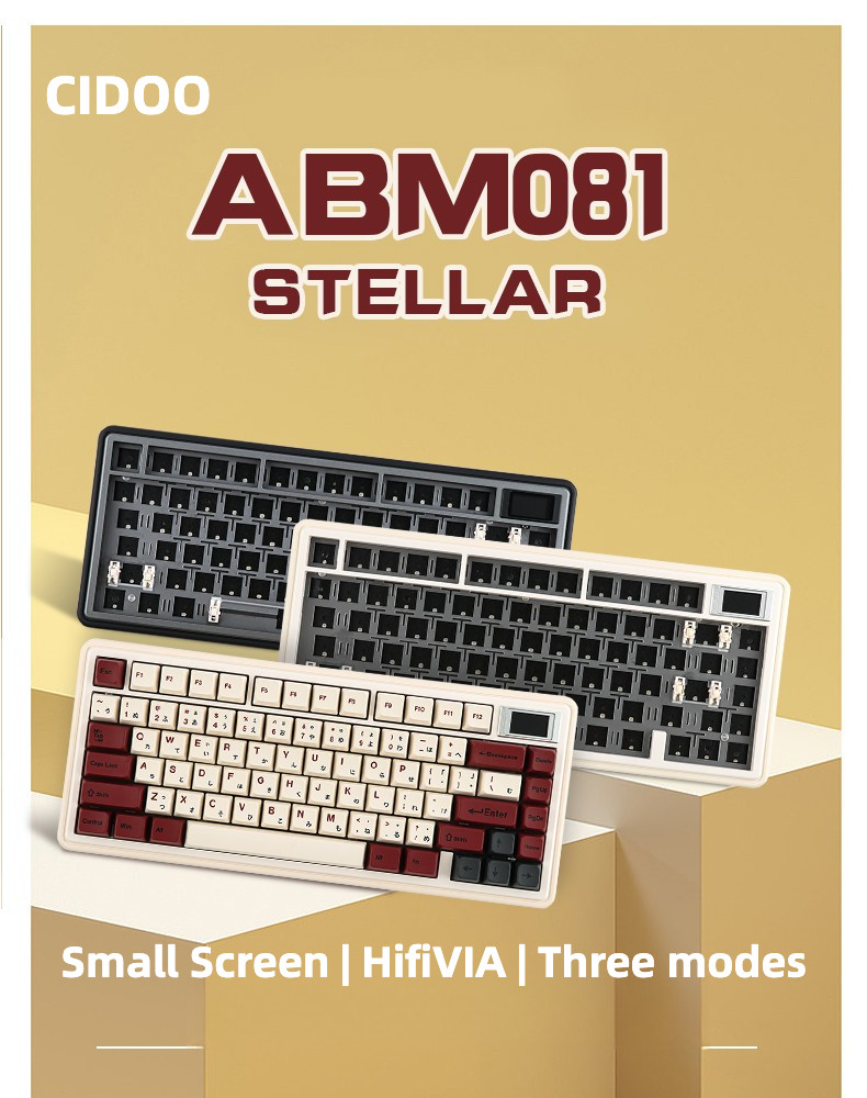 2024 New!!!CIDOO ABM081VIA Mechanical Keyboard Customized Screen GIF ...