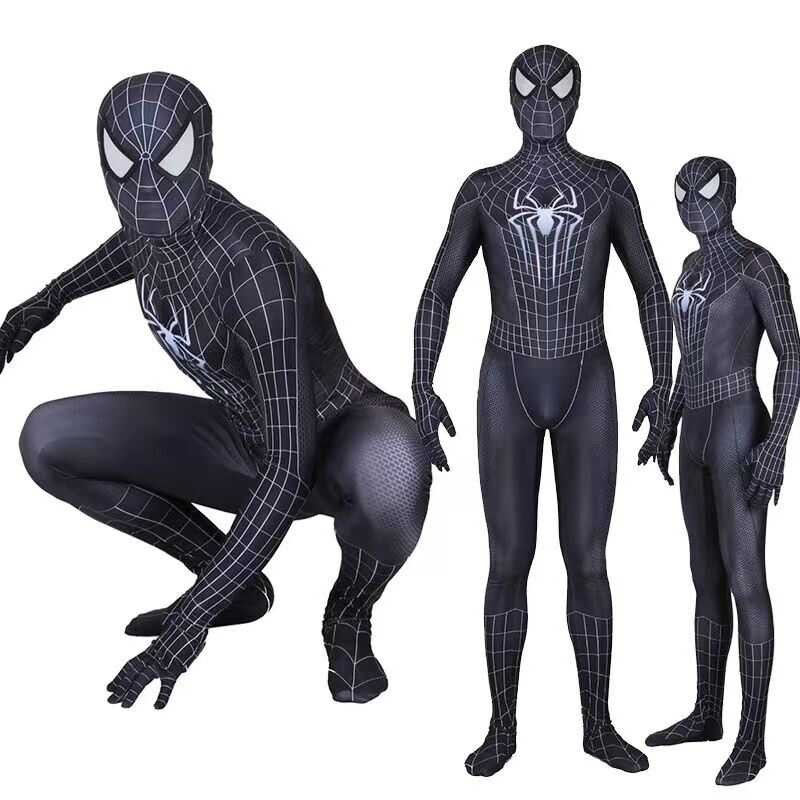 House Yof Black Costume, Spider Man Halloween Cosplay Suit 3D Style For ...