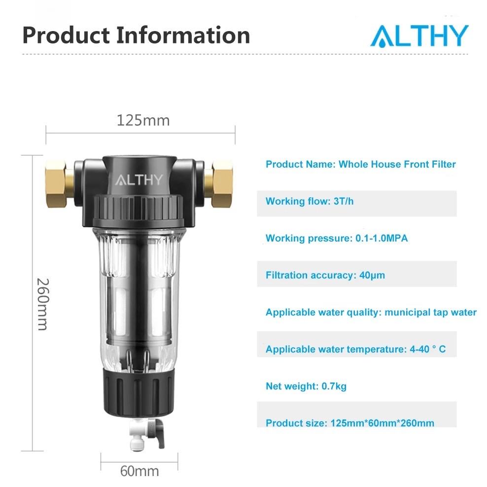 ALTHY AL-PRE1 Water Pre-Filter System Spin Down Sediment Water Filter ...