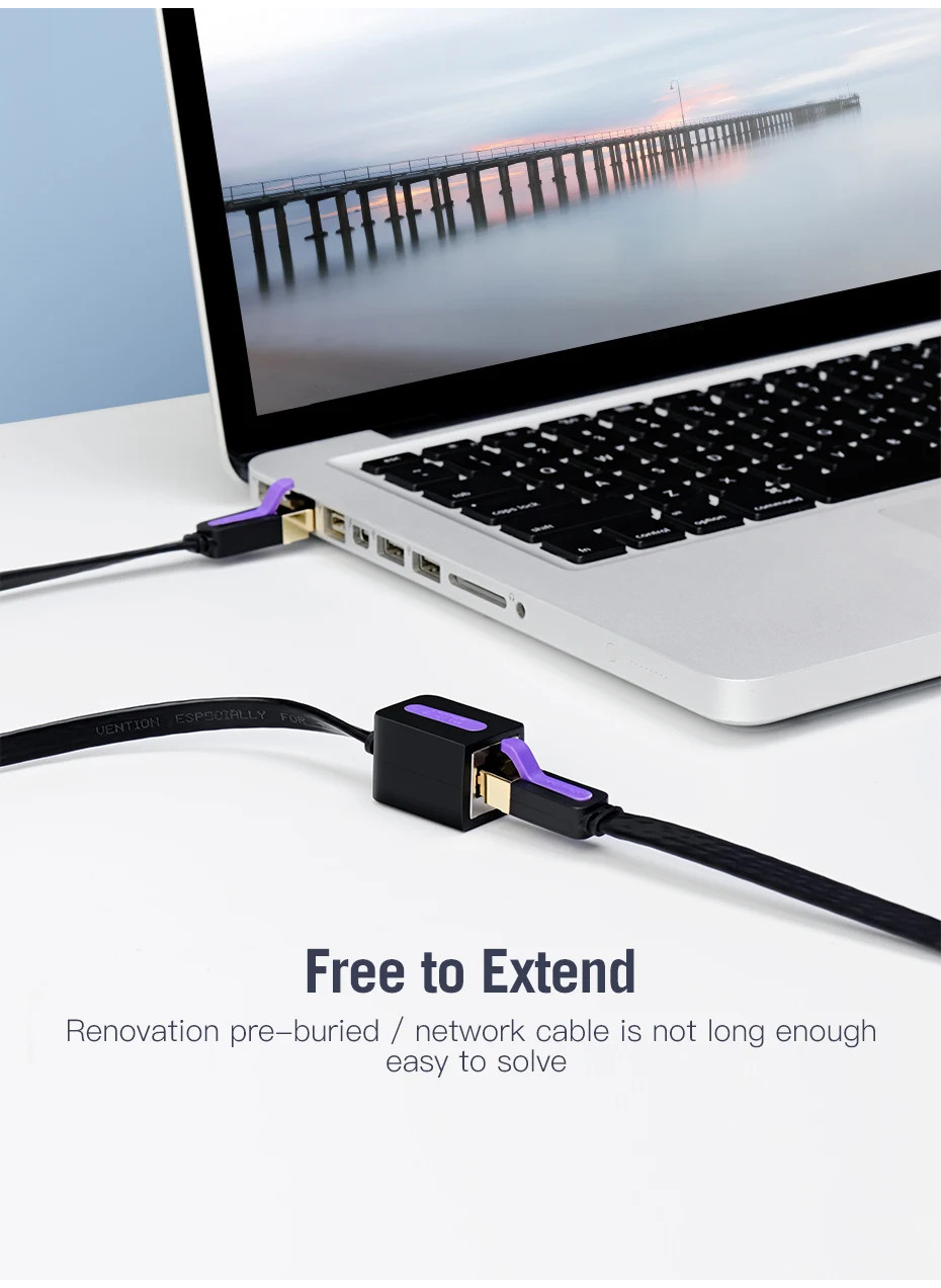 Vention Cat7 Ethernet Extension Cable RJ45 Cat7/Cat6 Male to Female ...