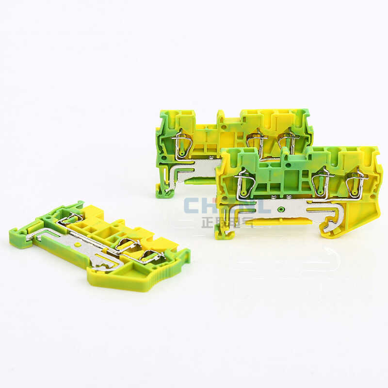 ST2.5-TWIN-PE spring yellow green grounding terminal 2.5mm one in two ...