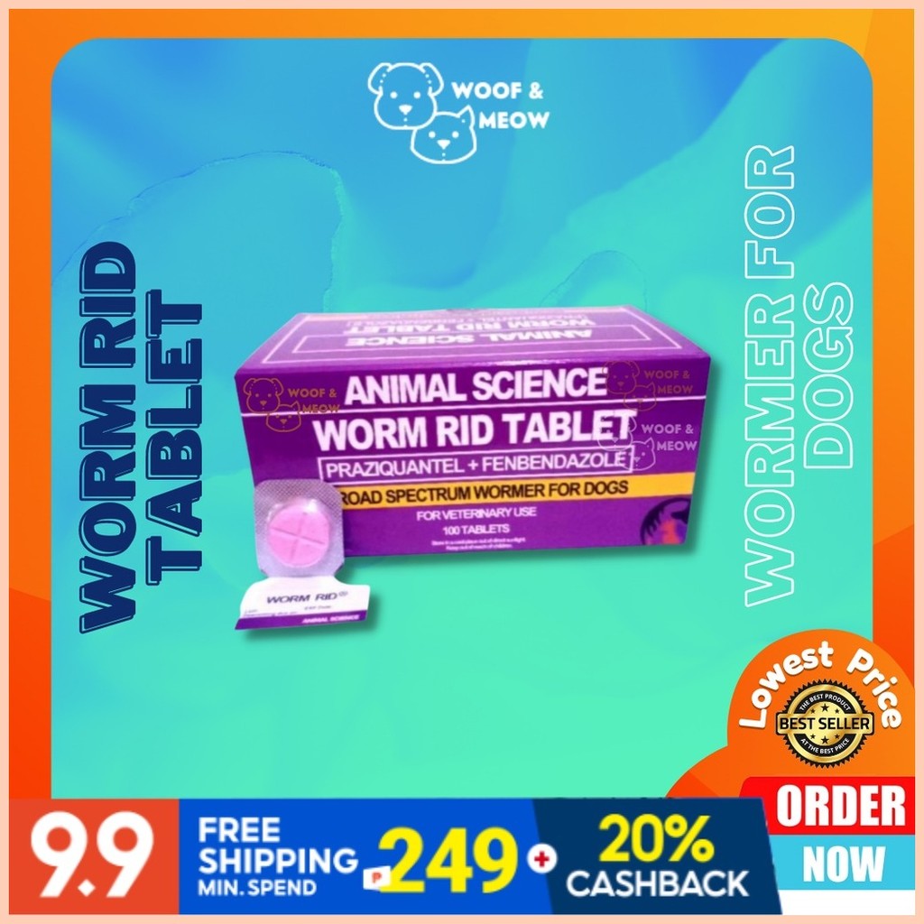 Animal Science Worm Rid Dewormer for Dog ( Deworming Tablet ) 1tab ...