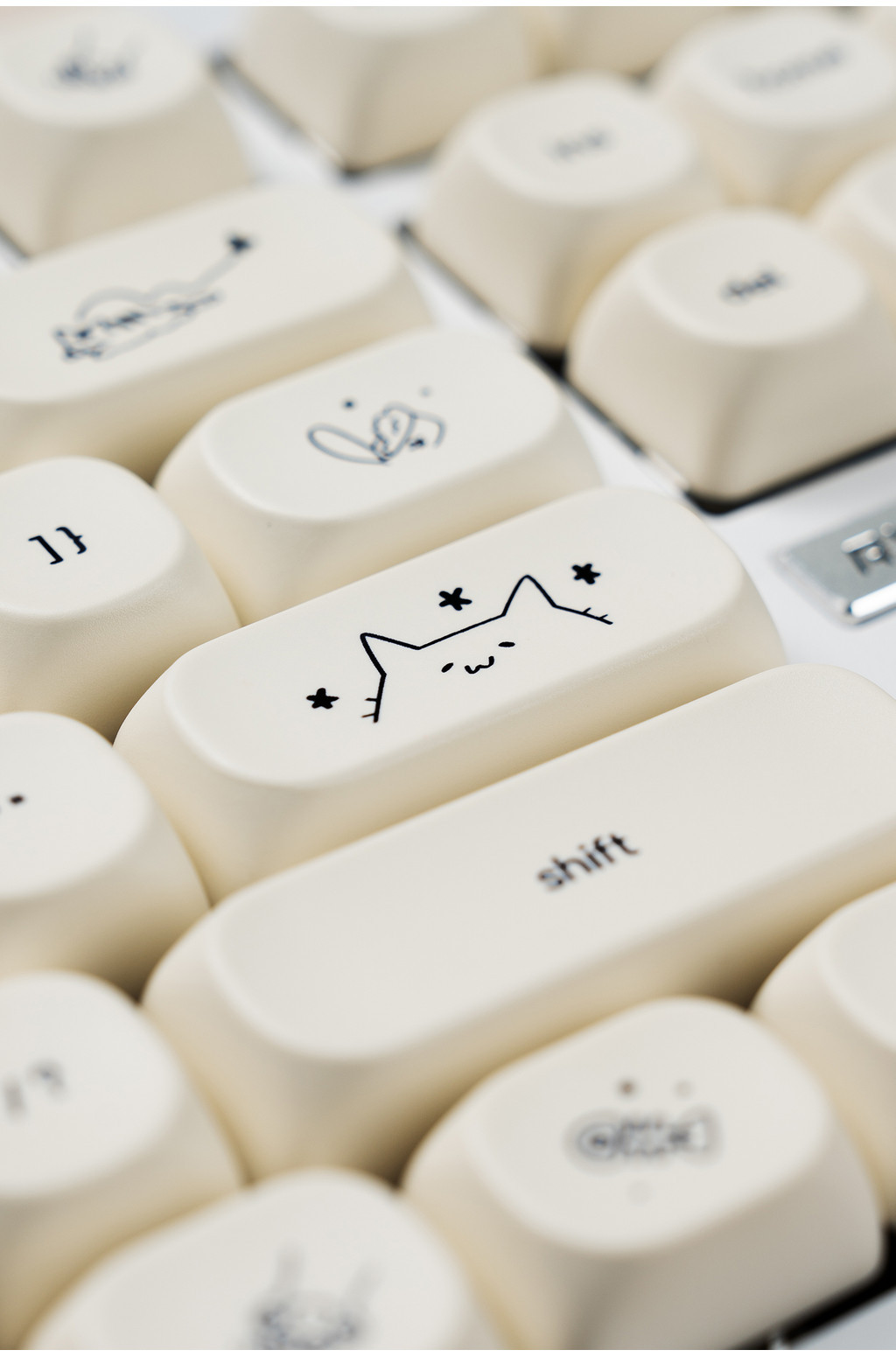 Milky Cat Keycap MOA Profile 124 Keys PBT Dye Sublimation Mechanical ...