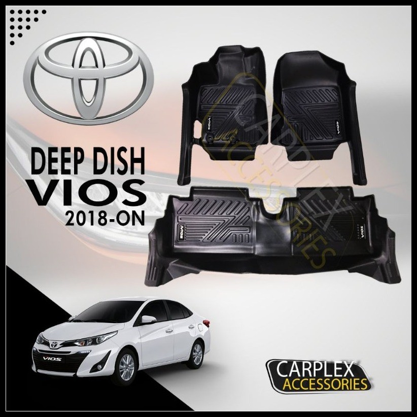 Carplex Toyota Vios 2008-2023 5D Deep Dish and Trunk Tray Car Matting ...
