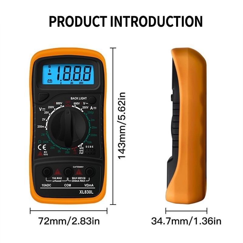 XL830L LCD Digital Tester Original Multimeter Manual-Ranging Multi ...