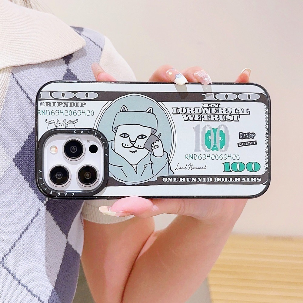 RIPNDIP Middle Finger White Cat GLITTER Full Screen Soft Phone Case for ...